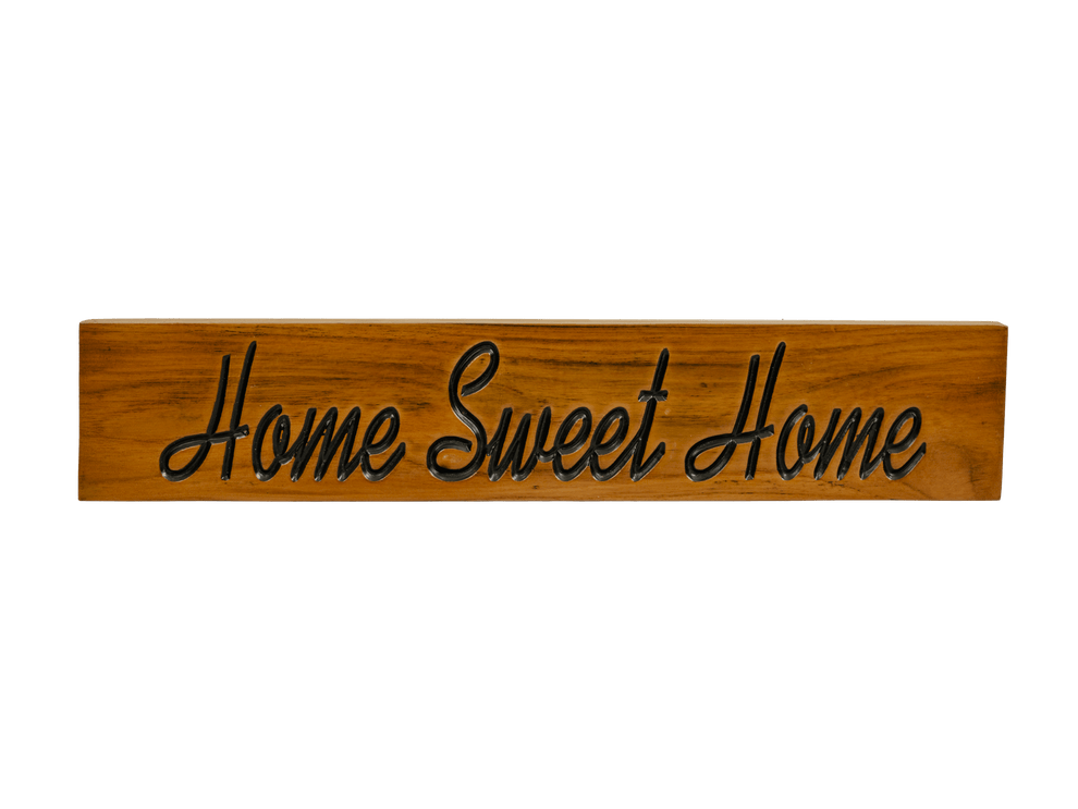 Teak Wood Name Plate ( Home Sweet Home ) – SALEEM DOORS & WINDOWS